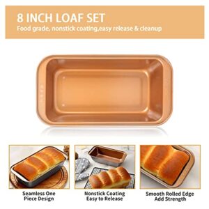 Wokic Nonstick Baking Pans Set - 5-Piece Baking Sheet with Round Cake Pan, Square Cake Pan, Loaf Pan, Muffin Pan, and Roasting Pan, Dishwasher Safe, Oven Safe, and Easy to Clean