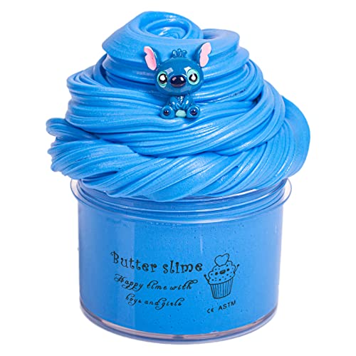 Blue Butter Slime, Non-Sticky and Glossy Slime, Stress Relief Scented Slime Toy for Kids Education, Party Favor and Birthday Gift(7oz 200ML)