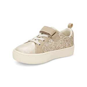 carter's girls perrie sneaker, gold, 10 toddler