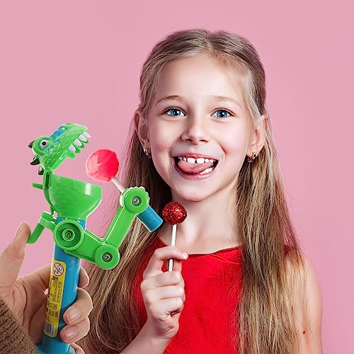 Totority Dinosaur Lollipop Robot, Fashion Dinosaur Shape Robot Cute Lollipop Candy Storage for Kids Girls Toddlers Boys