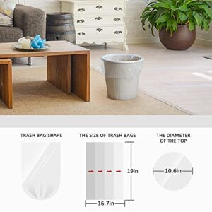 2.6 Gallon 60 Counts Strong Trash Bags Garbage Bags by Teivio, Bathroom Trash Can Bin Liners, Small Plastic Bags for home office kitchen (Clear)