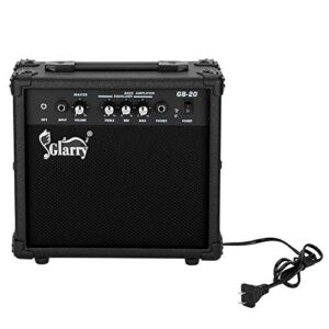 GLARRY Electric Bass Combo Amp, Portable Tube Amp with Headphone MP3 Input, 20W Practice Bass Guitar Amplifier Speaker Accessories with Bass, Volume, Treble, and Middle Controls