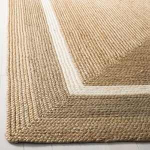 SAFAVIEH Natural Fiber Collection 2' 6" x 4' Natural / Grey/Ivory NF883B Handmade Farmhouse Rustic Braided Jute Entryway Living Room Foyer Bedroom Accent Rug