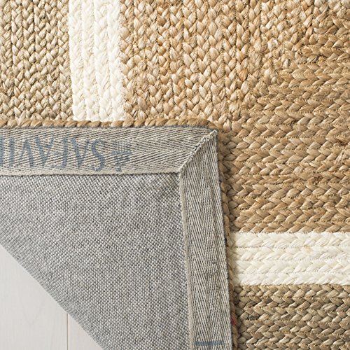 SAFAVIEH Natural Fiber Collection 2' 6" x 4' Natural / Grey/Ivory NF883B Handmade Farmhouse Rustic Braided Jute Entryway Living Room Foyer Bedroom Accent Rug