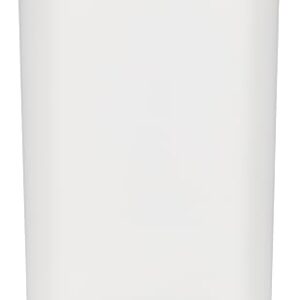 Amazon Basics Compact Bathroom Plastic Rectangular Trash Can with Steel Pedal Step, White, 6 Liters