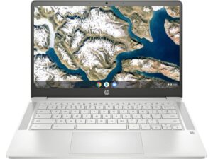 hp chromebook 14a-na1010ca 14" intel celeron n4500 4gb 64 gb emmc chrome os mineral silver(renewed)