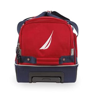 NAUTICA Submariner 22" Rolling Duffel, RED/Navy