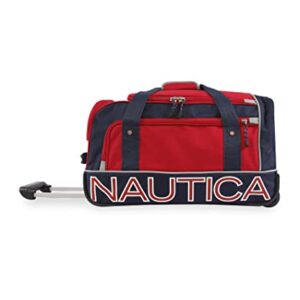 NAUTICA Submariner 22" Rolling Duffel, RED/Navy