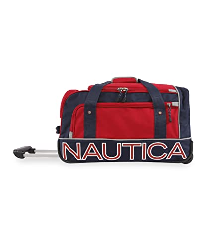 NAUTICA Submariner 22" Rolling Duffel, RED/Navy