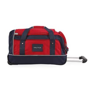 NAUTICA Submariner 22" Rolling Duffel, RED/Navy