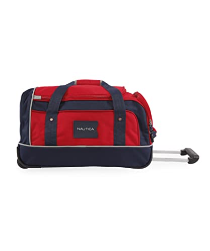 NAUTICA Submariner 22" Rolling Duffel, RED/Navy