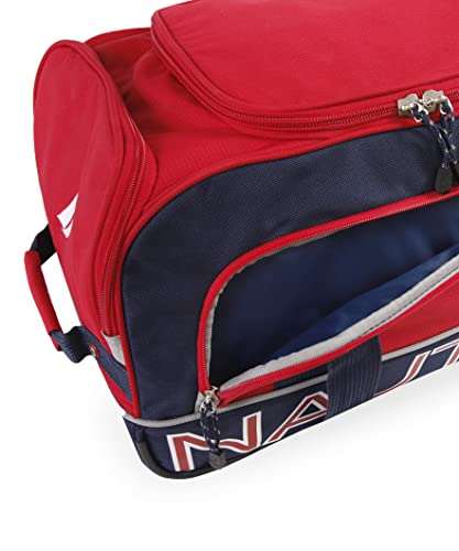 NAUTICA Submariner 22" Rolling Duffel, RED/Navy