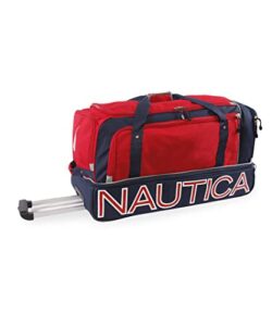 nautica submariner 30" rolling duffel, red/navy