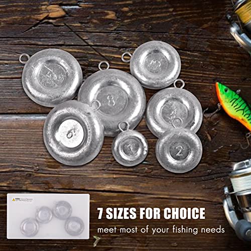 Disc Sinkers Fishing Weights, Coin Fishing Sinkers Weights Saltwater Surf Fishing Weights Bottom Drifting Trolling Catfishing Fishing Sinkers Saltwater Gear Tackle 1oz 2oz 3oz 4oz 5oz 6oz 8oz