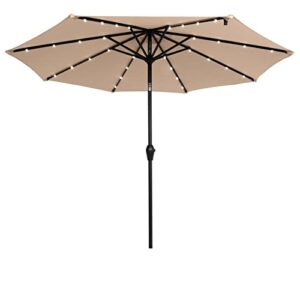 wjzyj patio umbrella with solar lights outside shade patio table umbrellas windproof patio unbrella's with lights bistro backyard deck balcony patio umbrella solar for patio, lawn & garden