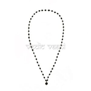 Vedic Vaani Shaligram Mala In German Silver Oval Beads Wearing For Shringar Deity Idol (1 Pcs)