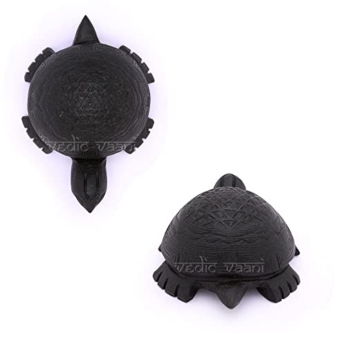 Vedic Vaani Shree Yantra On Tortoise Vastu Shaligram for Wealth and Protection (1 Pcs)