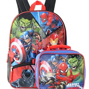 Marvel Avengers Backpack with Lunch Bag (One Size, Heroes)