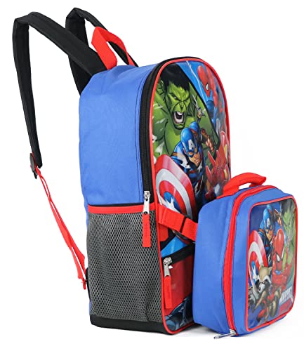 Marvel Avengers Backpack with Lunch Bag (One Size, Heroes)