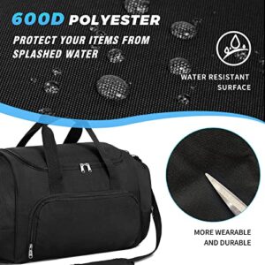 Vorspack Small Sports Duffle Bag - 40L/21 Inches Gym Bag for Women and Men Lightweight Duffel Bag with Water Bottle Pocket for Sports Gym Travel - Black