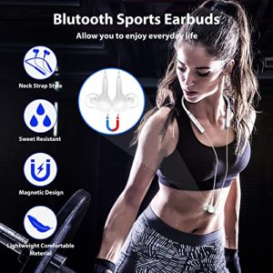 Wireless Earbuds, TITACUTE Bluetooth Headphone NeckBand Earphone for Samsung S22 S21 S20 Galaxy Z Flip 3 A53 iPhone 13 Pro Max 14 12 11 Google Pixel 6 Magnetic Neck Strap Sport Headset with Microphone