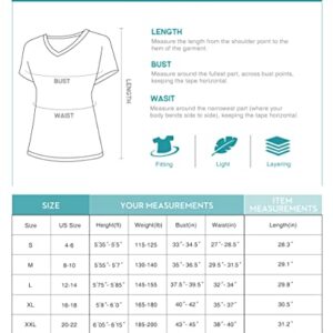 Heathyoga Workout T Shirts for Women V Neck T Shirts for Women Open Back Women's Workout Tops Women's Athletic T-Shirts Ivory White