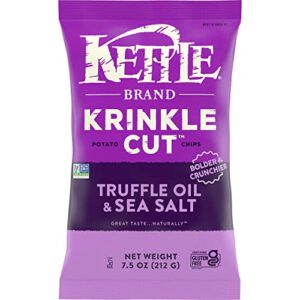 kettle brand potato chips, krinkle cut truffle and sea salt, 7.5 oz