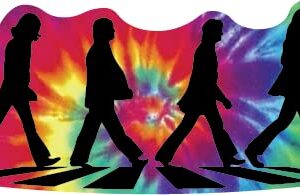 Beatles Abbey Road Sticker Crosswalk Decal Merchandise Memorabilia Album Record Iconic Band Pepper Vinyl Sticker | Premium Quality | 7-Inches | S041 (Black-Tiedye)