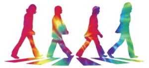 beatles abbey road sticker crosswalk decal merchandise memorabilia album record iconic band pepper vinyl sticker | premium quality | 7-inches | s041 (white-tiedye)