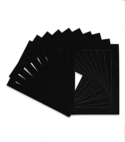 16x20 Mat for 11x14 Photo - Precut Black with Black Core Picture Matboard for Frames Measuring 16 x 20 Inches - Bevel Cut Matte to Display Art Measuring 11 x 14 Inches - Acid Free Pack of 100 MATS