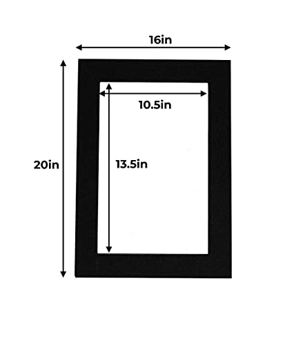 16x20 Mat for 11x14 Photo - Precut Black with Black Core Picture Matboard for Frames Measuring 16 x 20 Inches - Bevel Cut Matte to Display Art Measuring 11 x 14 Inches - Acid Free Pack of 100 MATS