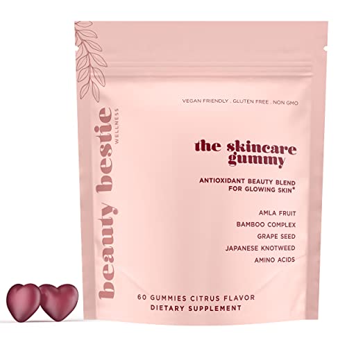 Beauty Bestie The Skincare Gummy for Glowing, Hydrated, Healthy Skin - Beauty and Collagen Blend Enriched with Amla, Vitamin C and Resveratrol. A Vegan Skin Supplement for Women and Men