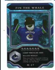 fin the whale 2021-22 upper deck mvp mascot gaming card #m-27 card vancouver canucks hockey