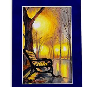 8.5x11 Mat for 5.5x8.5 Photo - Precut Royal Blue Suede Picture Matboard for Frames 8.5 x 11 Inches - Bevel Cut to Display Art 5.5 x 8.5 - Acid Free Pack of 100 MATS with Backing Boards & Clear Bags