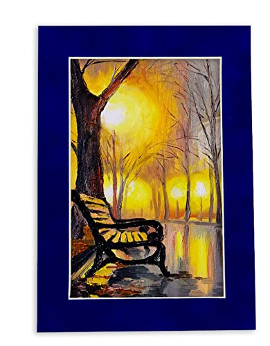 8.5x11 Mat for 5.5x8.5 Photo - Precut Royal Blue Suede Picture Matboard for Frames 8.5 x 11 Inches - Bevel Cut to Display Art 5.5 x 8.5 - Acid Free Pack of 100 MATS with Backing Boards & Clear Bags