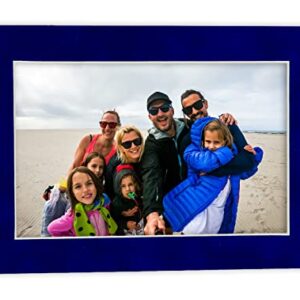 8.5x11 Mat for 5.5x8.5 Photo - Precut Royal Blue Suede Picture Matboard for Frames 8.5 x 11 Inches - Bevel Cut to Display Art 5.5 x 8.5 - Acid Free Pack of 100 MATS with Backing Boards & Clear Bags