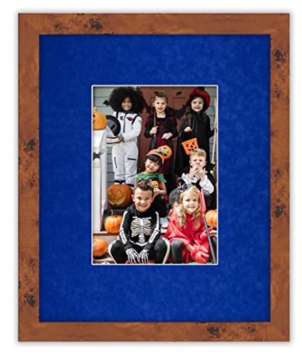 8.5x11 Mat for 5.5x8.5 Photo - Precut Royal Blue Suede Picture Matboard for Frames 8.5 x 11 Inches - Bevel Cut to Display Art 5.5 x 8.5 - Acid Free Pack of 100 MATS with Backing Boards & Clear Bags