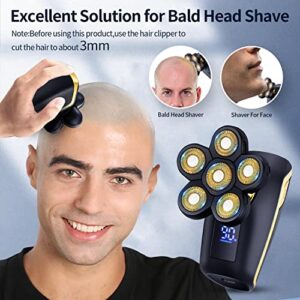 VOTMONI Head Shavers for Men 6D Electric Rotary Shaver Multifunctional Mens Bald Head Shaver Cordless Electric Razor for Men Waterproof Head Shaver Rechargeable Razors for Balding Man