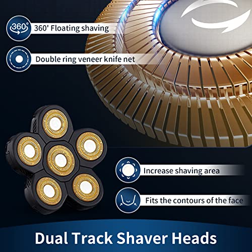 VOTMONI Head Shavers for Men 6D Electric Rotary Shaver Multifunctional Mens Bald Head Shaver Cordless Electric Razor for Men Waterproof Head Shaver Rechargeable Razors for Balding Man