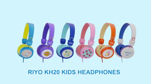 RIYO KH20 Kids Headphones with HD Microphone Compatible with Phones/laptops/Tablets/Computers and Gaming Devices (Sky Blue)