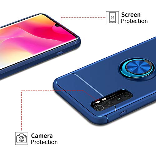 AKABEILA for Xiaomi Mi Note 10 Lite Case Screen Protector Compatible for Xiaomi Mi Note 10 Lite Cover [with Tempered Glass Free] Carbon Fiber Silicone Bracket Phone Holder Shockproof Cases 6.47"