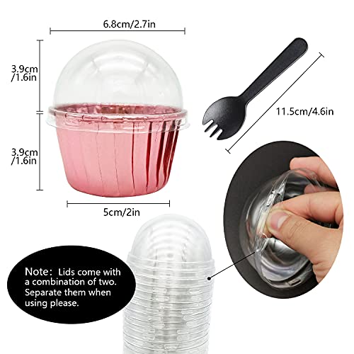 Disposable Baking Cups Cupcake Tin with Lids 150 Pack,Mini Foil Cupcake Liners Baking Pans