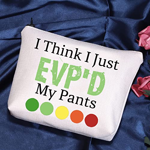 POFULL Ghost Hunting Gift Paranormal Gift I Think I Just Evp'd My Pants Cosmetic Bag Ghost Adventurers Gift (I Think I Just Evp'd bag)