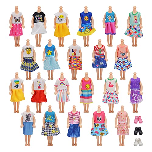 NOKUTIP 14 PCS Chelsea 4.5 inch Dolls Clothes and Accessories 11 Pieces Girl Clothes and 3 Girl Shoes