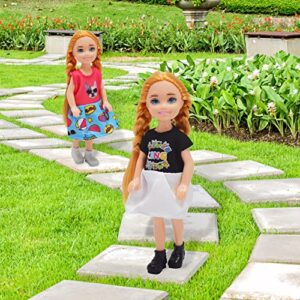 NOKUTIP 14 PCS Chelsea 4.5 inch Dolls Clothes and Accessories 11 Pieces Girl Clothes and 3 Girl Shoes