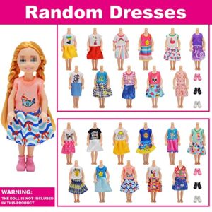 NOKUTIP 14 PCS Chelsea 4.5 inch Dolls Clothes and Accessories 11 Pieces Girl Clothes and 3 Girl Shoes