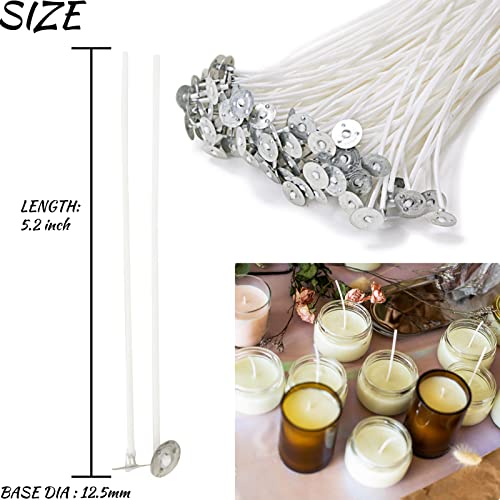 EricX Light Candle Making Kit, 60pcs Candle Wicks, 60pcs Candle Wicks Sticker, 16oz Soy Wax, 1pc Candle Wax Pouring Pot, 2pcs 3-Hole Wicks Centering Devices, 1pc Mixing Spoon, DIY Candles Craft Tools