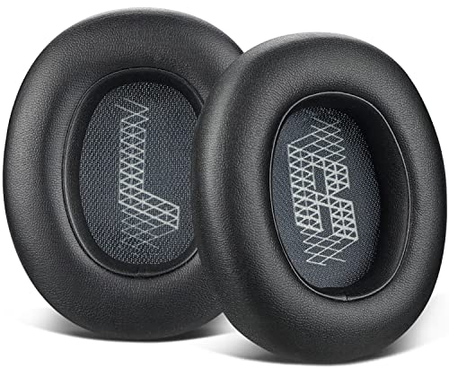 SOULWIT Replacement Ear Pads for JBL E65 (E65BT E65BTNC)/Live 650 (650NC 650BTNC)/Live 660 (660NC 660BTNC)/Duet NC Over-Ear Headphones, Earpads Cushions with Softer Leather (Black)