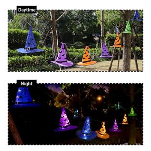 Ivenf Halloween Decoration Lights, 8 PCS Hocus Pocus Witch Hat, Waterproof String Lights with Remote, Halloween Decor for Indoor Outdoor Garden Yard Party Decor