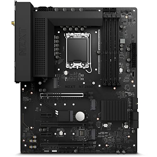 NZXT N7 Z690 Motherboard - N7-Z69XT-B1 - Intel Z690 chipset (Supports 12th Gen CPUs) - ATX Gaming Motherboard - Integrated I/O Shield - WiFi 6E connectivity - Bluetooth V5.2 - Black